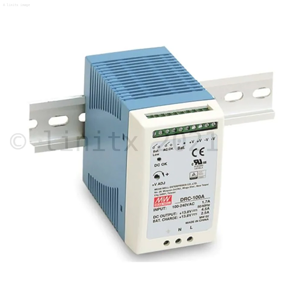 Meanwell 96W AC / DC Din Rail PSU - DRC-100B - LinITX.com