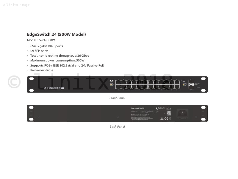 Ubiquiti EdgeSwitch 24 Port 250W PoE Gigabit Network Switch ...